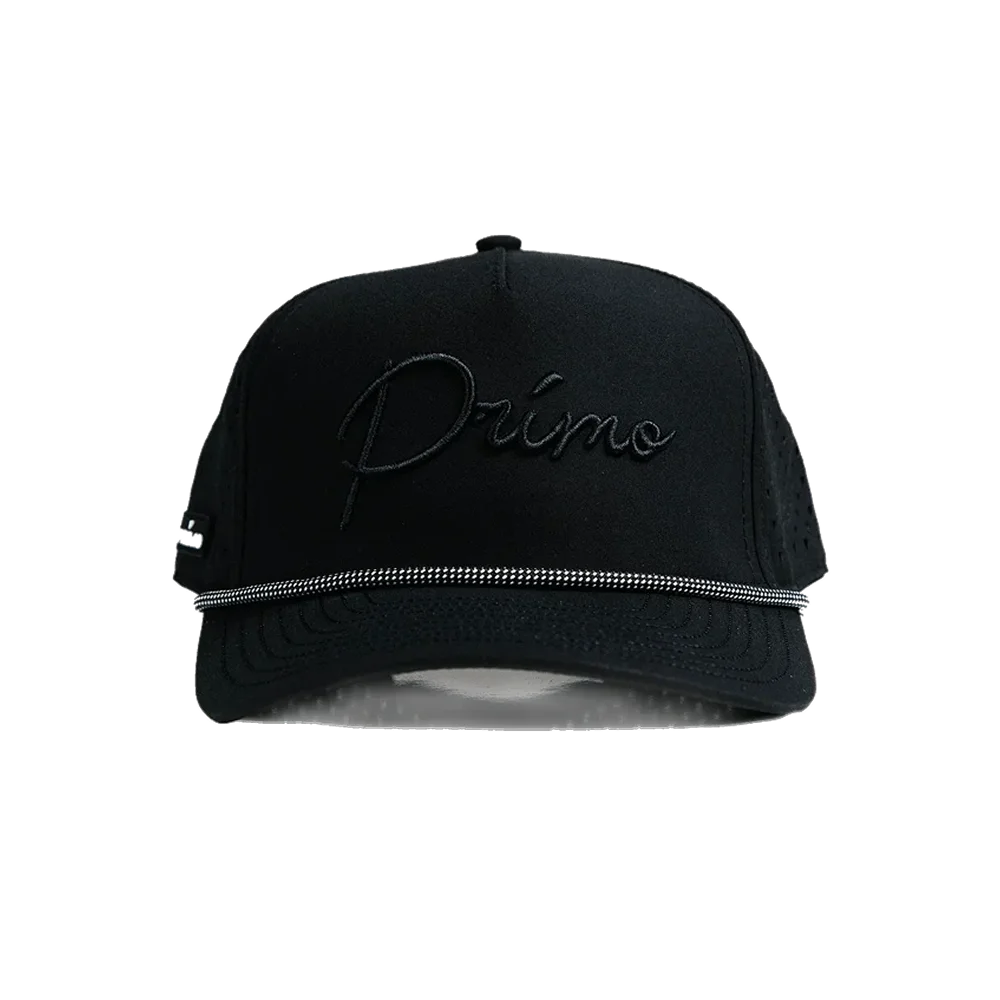 Black Monochrome Cursive Rope Hat – Primo | Wedge Essentials