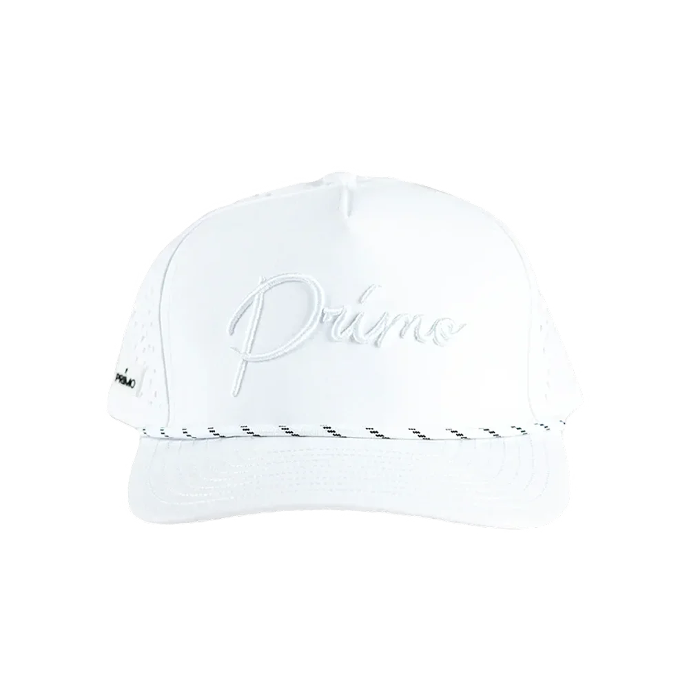 White Monochrome Cursive Rope Hat – Primo | Wedge Essentials