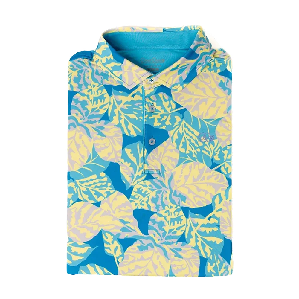 Oasis Leaves Polo | Green Leaf Print by Good Good Golf