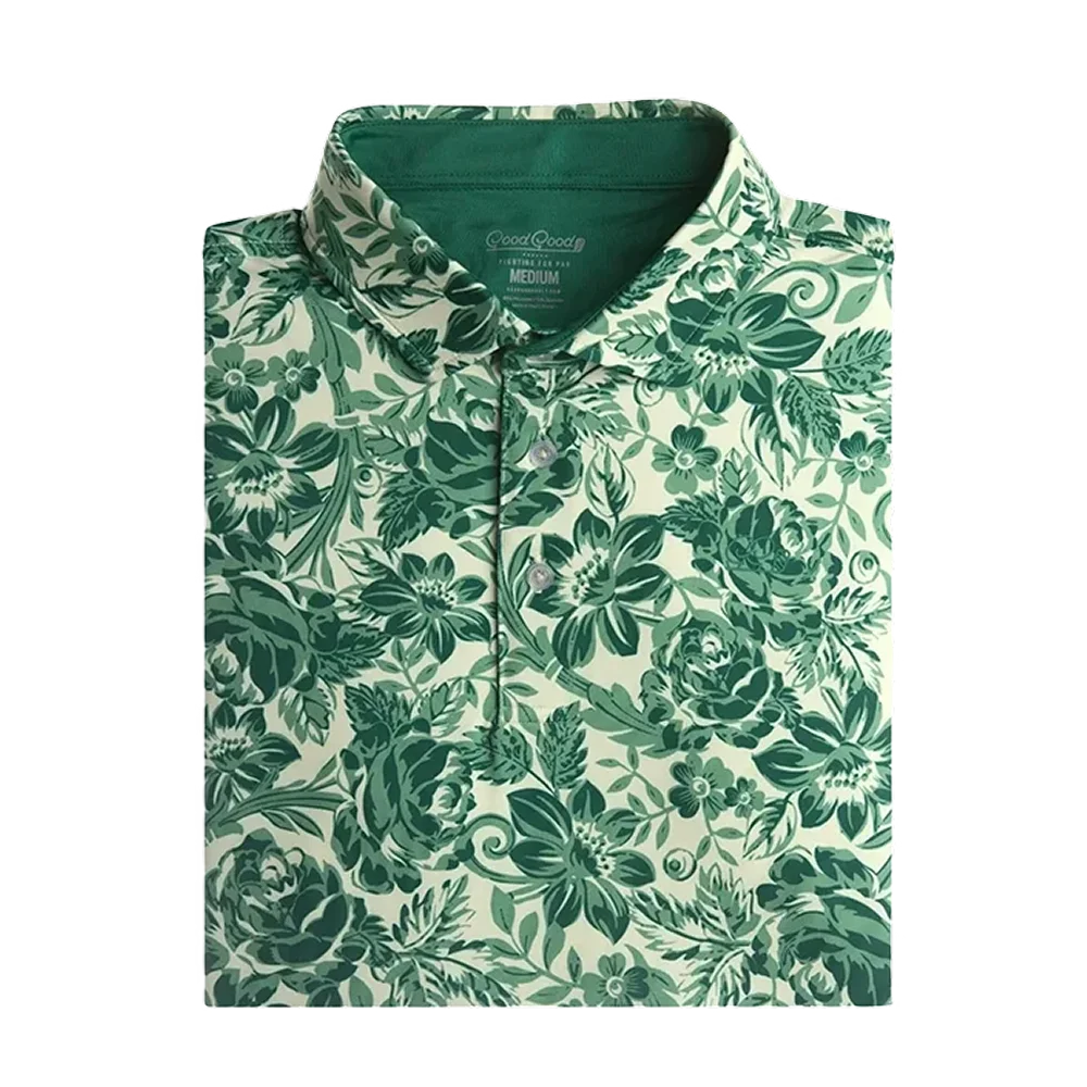 Throwback Polo Green | Retro Floral by Good Good Golf at Wedge Essentials